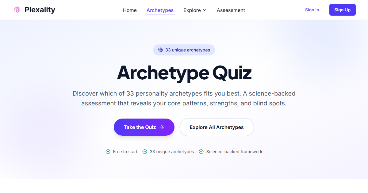 Free Archetype Test: 33 Personality Archetypes (15 Min) | Plexality